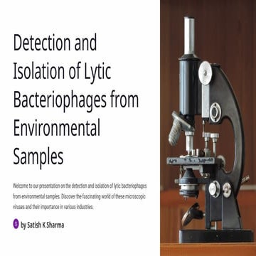 Detection And Isolation Of Lytic Bacteriophages From Environmental Samples Pptx