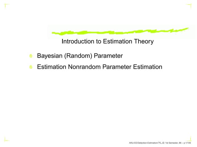 Detection And Estimation Theory Pdf Physics Science