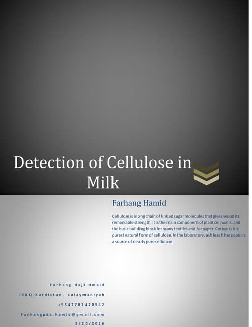 Detection of added urea in milk | PDF | Agriculture | Industries