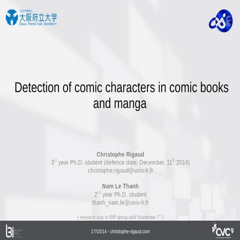 Detection of comic characters in comic books and manga | PPT