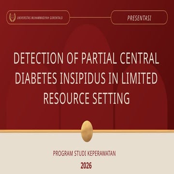 Detection of Partial Central Diabetes Insipidus in Limited Resource ...