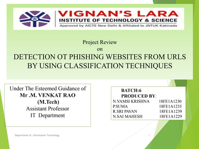 Detection Of Phishing Website From Urls By Using Classification