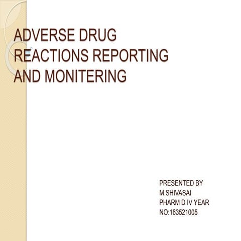 Detection Reporting And Management Of Adverse Events Converted[1] Pptx