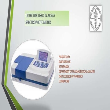 Detectors used in array spectrophotometer | PPTX