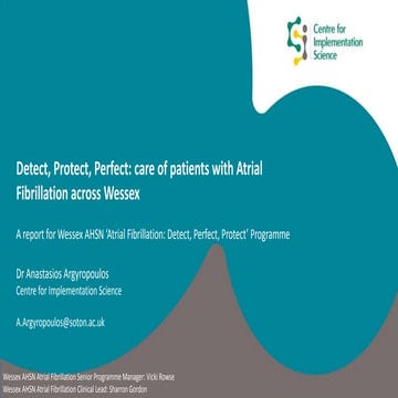 Detect Perfect Protect: care of patients with Atrial Fibrillation ...