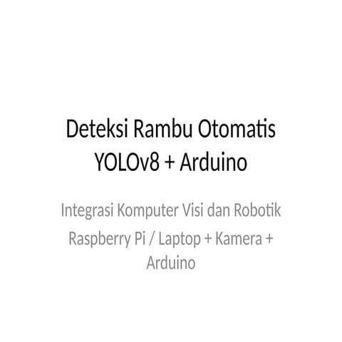 ppt yolo deteksi rambu arduino dan image processing 2 | PPTX