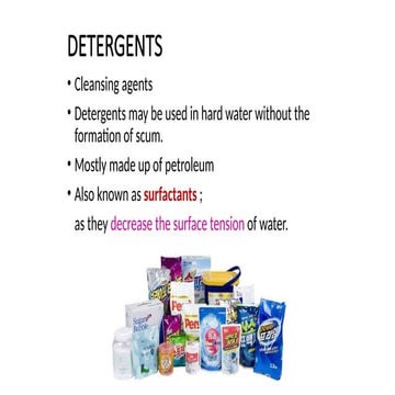 Detergents manufacture and raw materials | PPTX