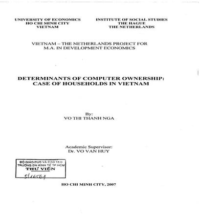 Determinants of computer ownership - case of households in Vietnam.pdf