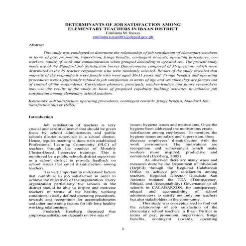 Determinants of Job Satisfaction Among Elementary Teachers.pdf