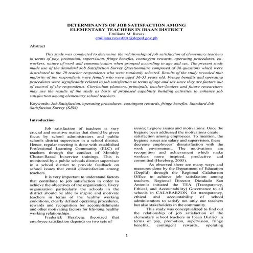 Determinants of Job Satisfaction Among Elementary Teachers.docx