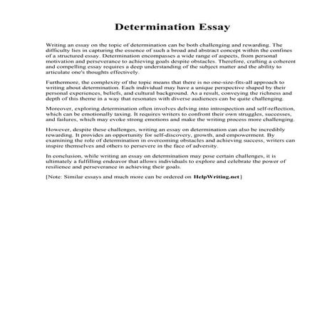 Determination Essay. University of New Haven | PDF