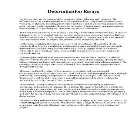 Determination Essays.pdf | Education