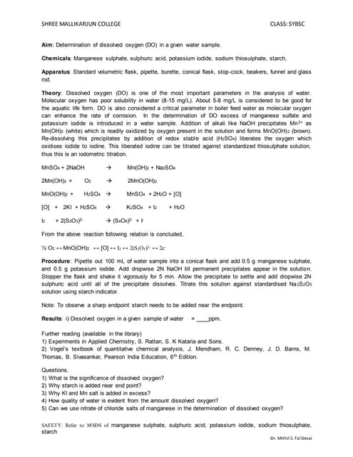 Estimation of Cu(II) in copper sulphate, idometrically | PDF