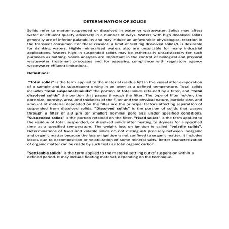 Determination+of+solids | PDF