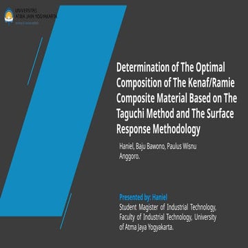 Determination of The Optimal Composition of The KenafRamie Composite ...