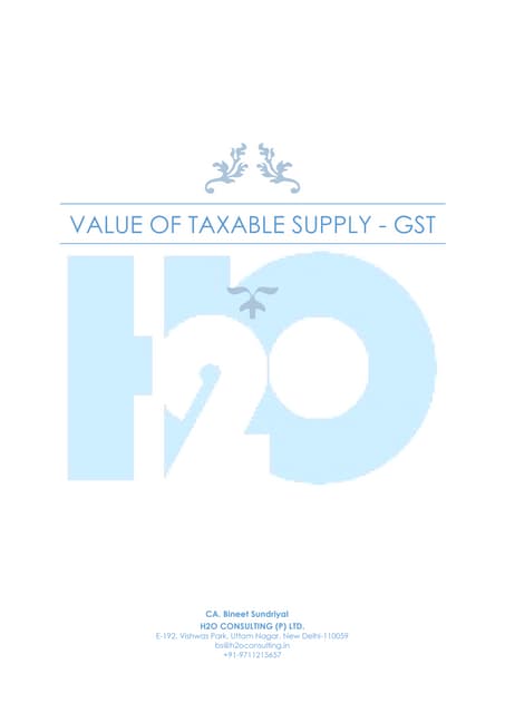 Valuation under GST & GST valuation Rule | PPTX