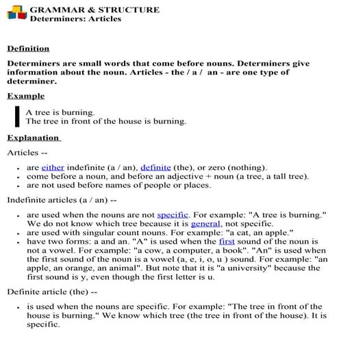 Determiners | DOC
