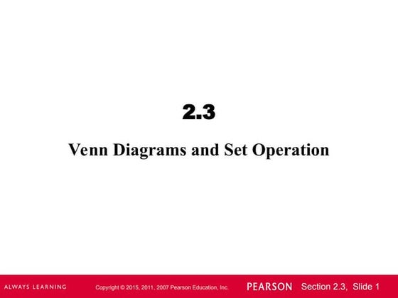 Union & Intersection of Sets | PPTX