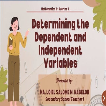 1st Test - Independent & Dependent Variables