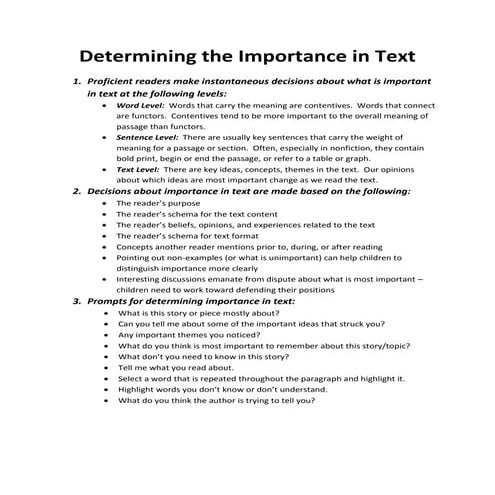 Determining the importance in text | PDF