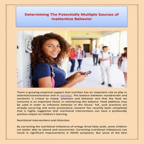 Determining The Potentially Multiple Sources Of Inattentive Behavior | PDF