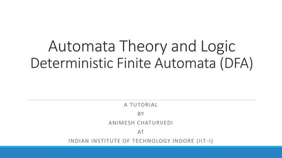 Introduction To Finite Automata Pptx Programming Languages Computing