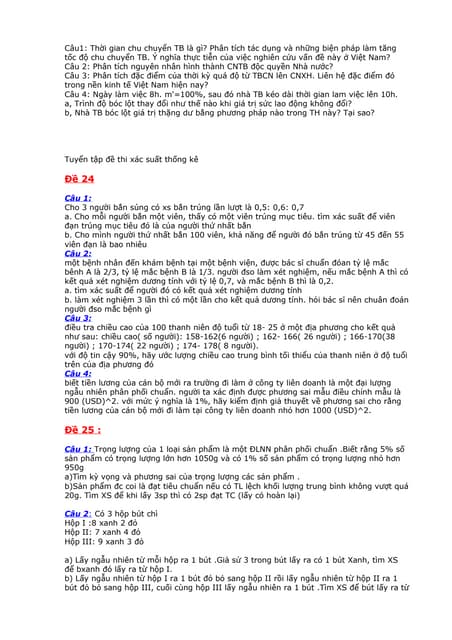 BÀI TẬP XÁC SUẤT THỐNG KÊ: PHÂN PHỐI BERNOULLI | PDF