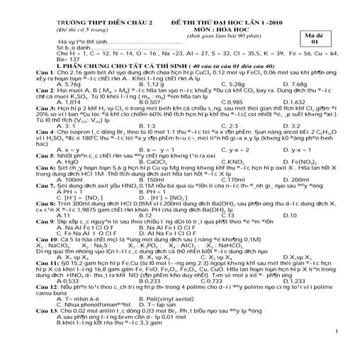 De thi dai hoc mon hoa (17) | PDF