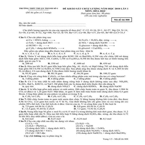 De thi dai hoc mon hoa (25) | PDF