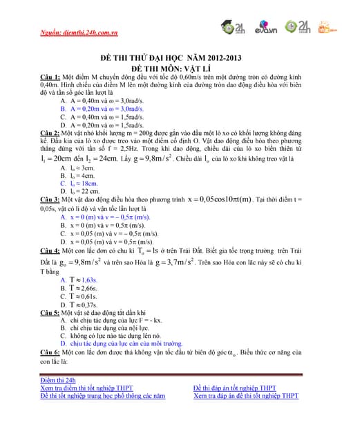 Trac nghiem dap an | PDF