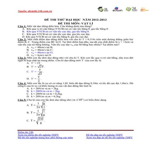 Trac nghiem dap an | PDF