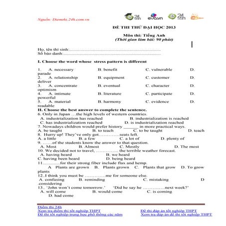 Template đề trắc nghiệm A, B, C, D (20 quiz) | DOCX