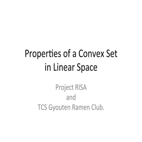 Properties of a Convex Set in Linear Space | PDF