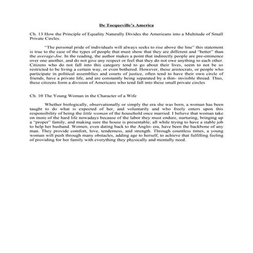 De Tocqueville Summary | DOC