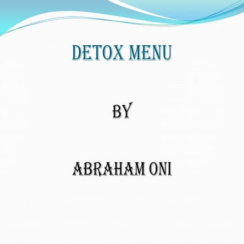 Detox menu. | PPTX