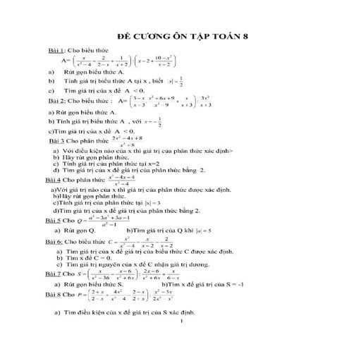 De cuong on toan 8 hoc ki 2 | PDF