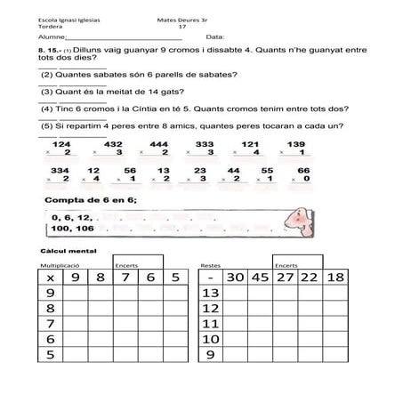 Deures 17 mates 3r | DOCX
