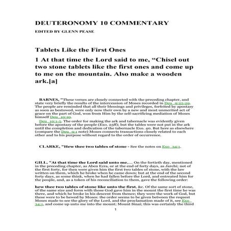 Deuteronomy 10 commentary | PDF