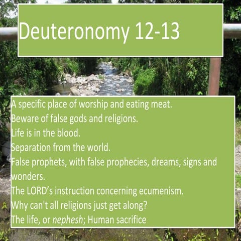 Deuteronomy 12-13, Adding to God’s words; Separation from the world ...