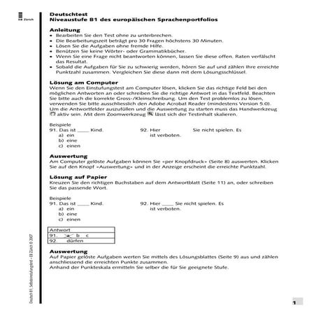 Einfuhrungstest | PDF