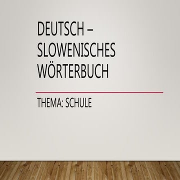 Deutsch – slowenisches woerterbuch | PPT