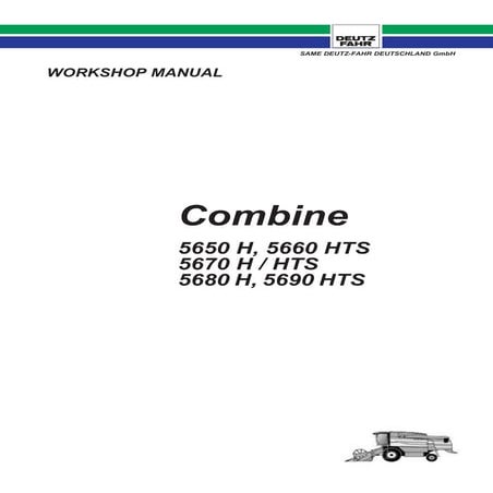 Deutz fahr 5670 h combine service repair manual | PDF
