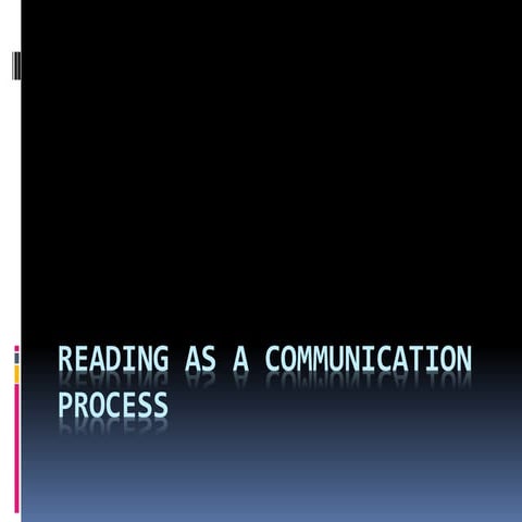 Developmental Reading: Reading as a Communication Process | PPTX