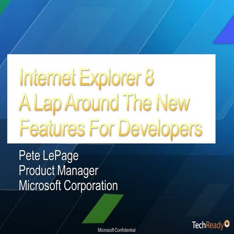 Internet Exporer 8 BETA PREVIEW | PPT