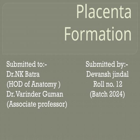 placenta formation in modern anatomy | PPTX