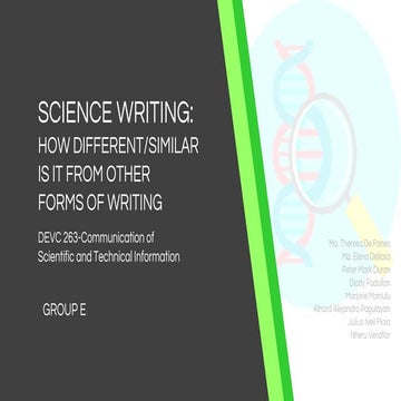 Science Writing vs. other Forms of Writing | PDF