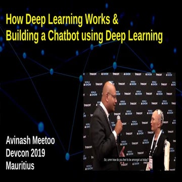 Devcon 2019 Presentation: How Deep Learning works and Building a ...