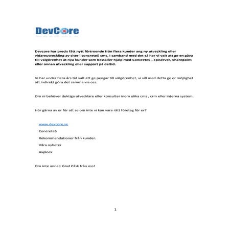 Devcore it konsulter | PDF