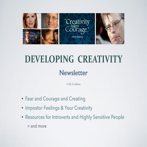 Developing Creativity newsletter 11.01.14