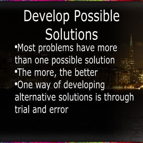 Develop Possible Solutions | PPT